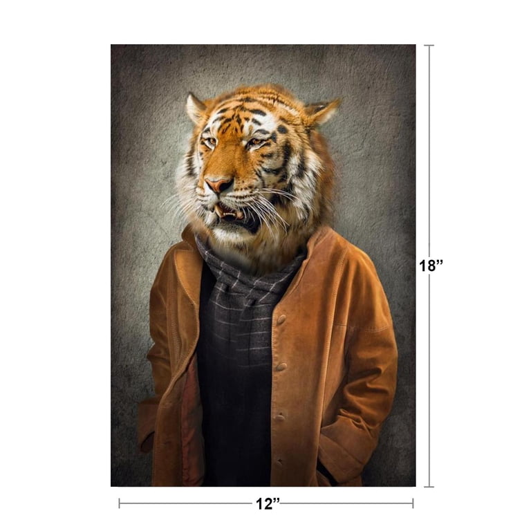 Tiger Head On Human