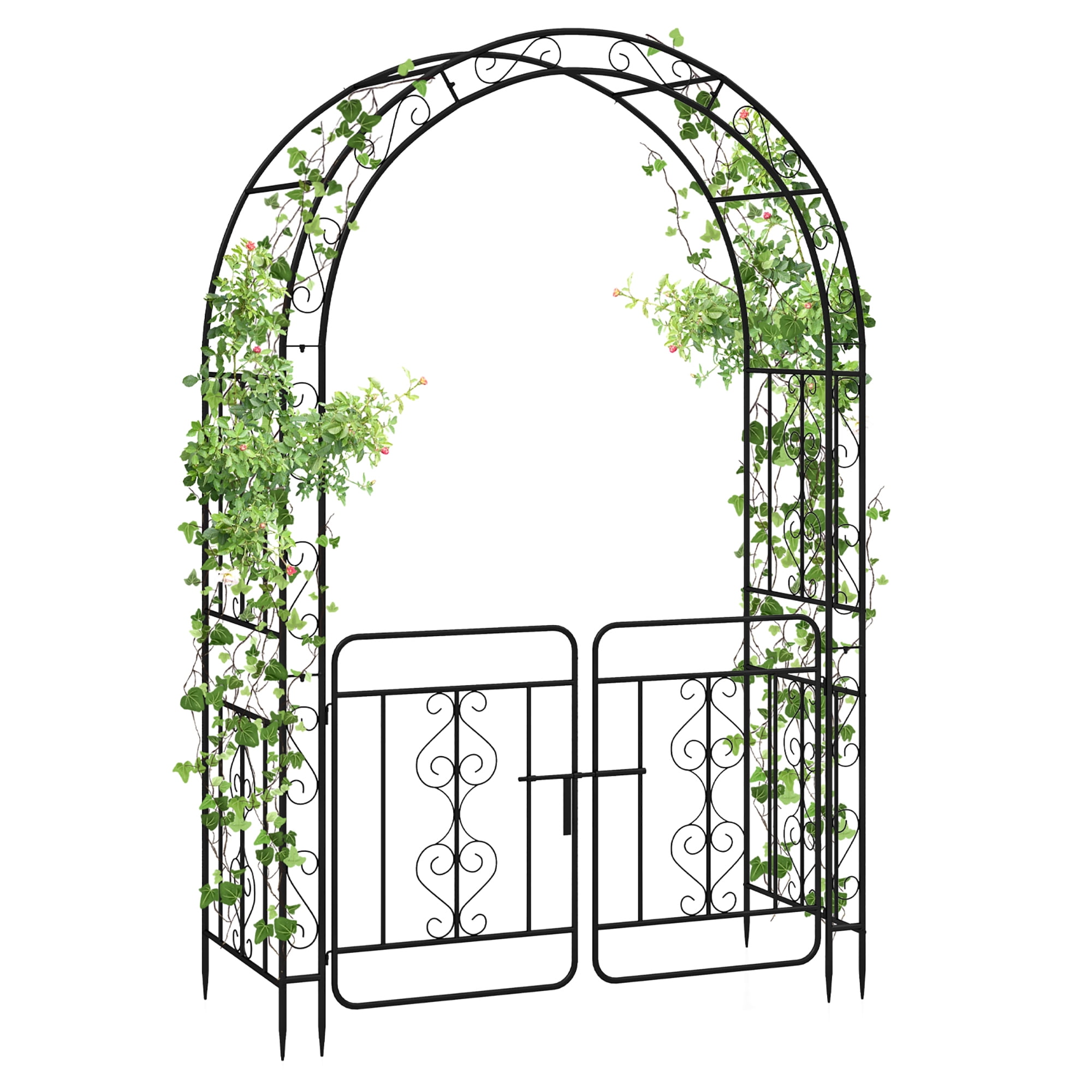 Click here for Gymax 84 No Dig Arch Trellis Heavy-Duty Metal Gard... prices