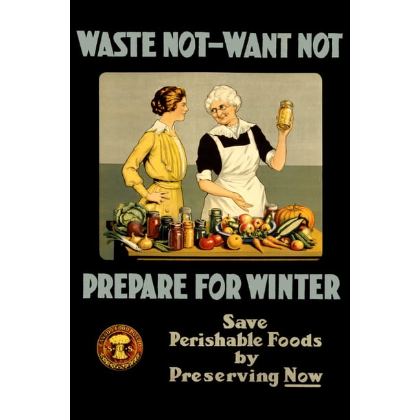 War Propaganda Art Poster Waste Not Art Poster 24x36 Multi-Color Square ...