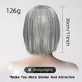 12-Inch Silver Sequin Short Wig with Bangs and Buckle Cut for Women ...