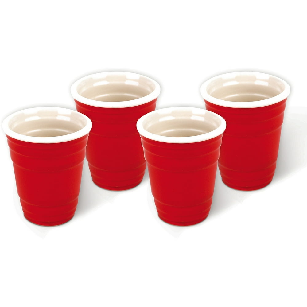 4pk Mini Red Solo Cup Cups Shot Glasses Party Glass Set/4 Novelty ...