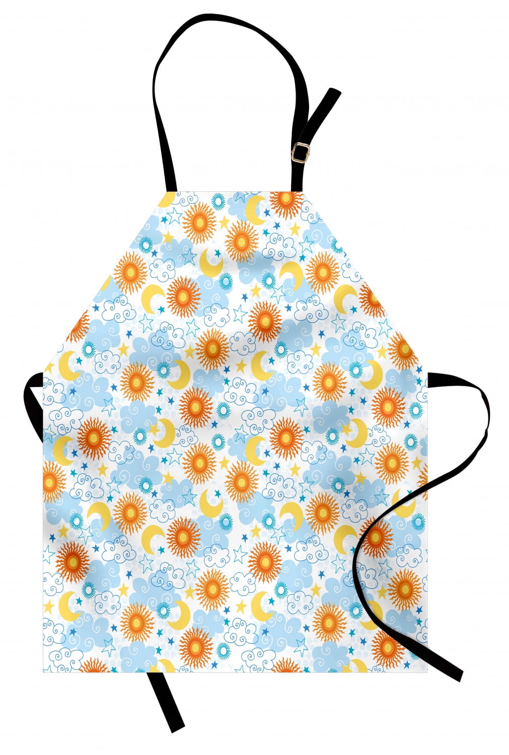Space Apron Graphic Tile with Clouds Suns Stars and Moons Swirled ...