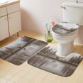 Brown Nature Landscape Bathroom Rugs Set Deer Misty Lake Foggy Forest ...