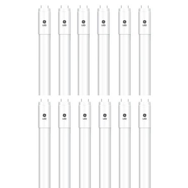 (12 tubes) GE Lighting T8 LED Tube Type A, 48 inch, 15 watt, 1800 lumen ...