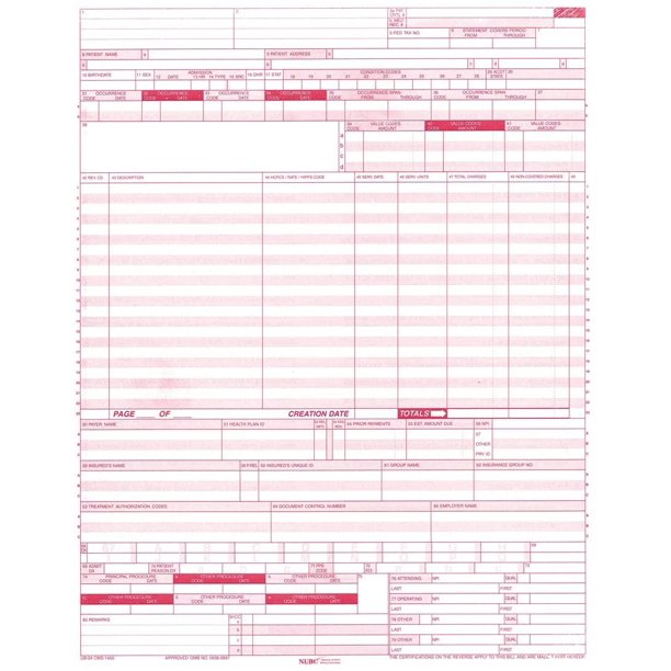 CMS 1450 / UB04 Medical Billing forms 500 Sheets - Walmart.com
