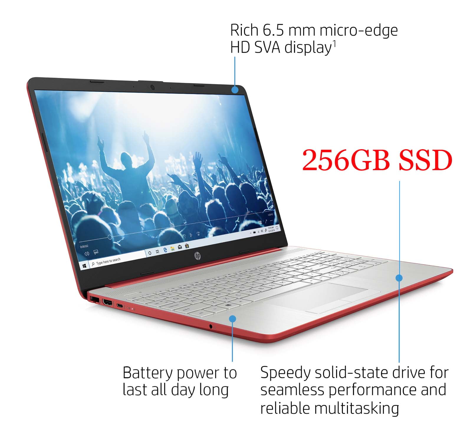 HP 15.6" Pentium 4GB/256GB SSD Laptop-Scarlet Red - Walmart.com