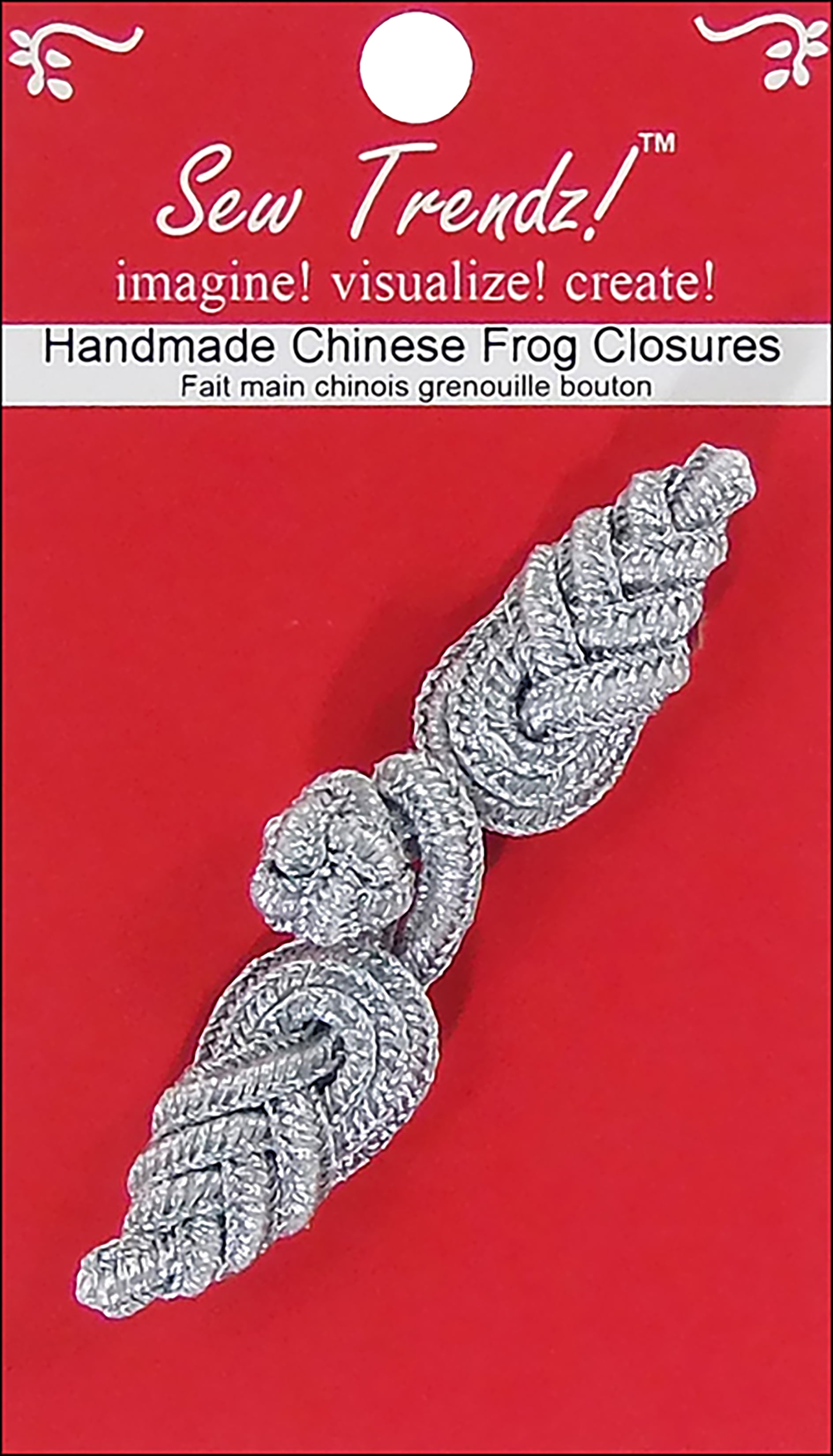 Handmade Chinese Frog Closure 2-3/4"X3/4" 1/Pkg-Metallic Silver ...