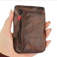 Vintage Men's Genuine Leather Mini Coin Purse Card Case Holder Wallet ...
