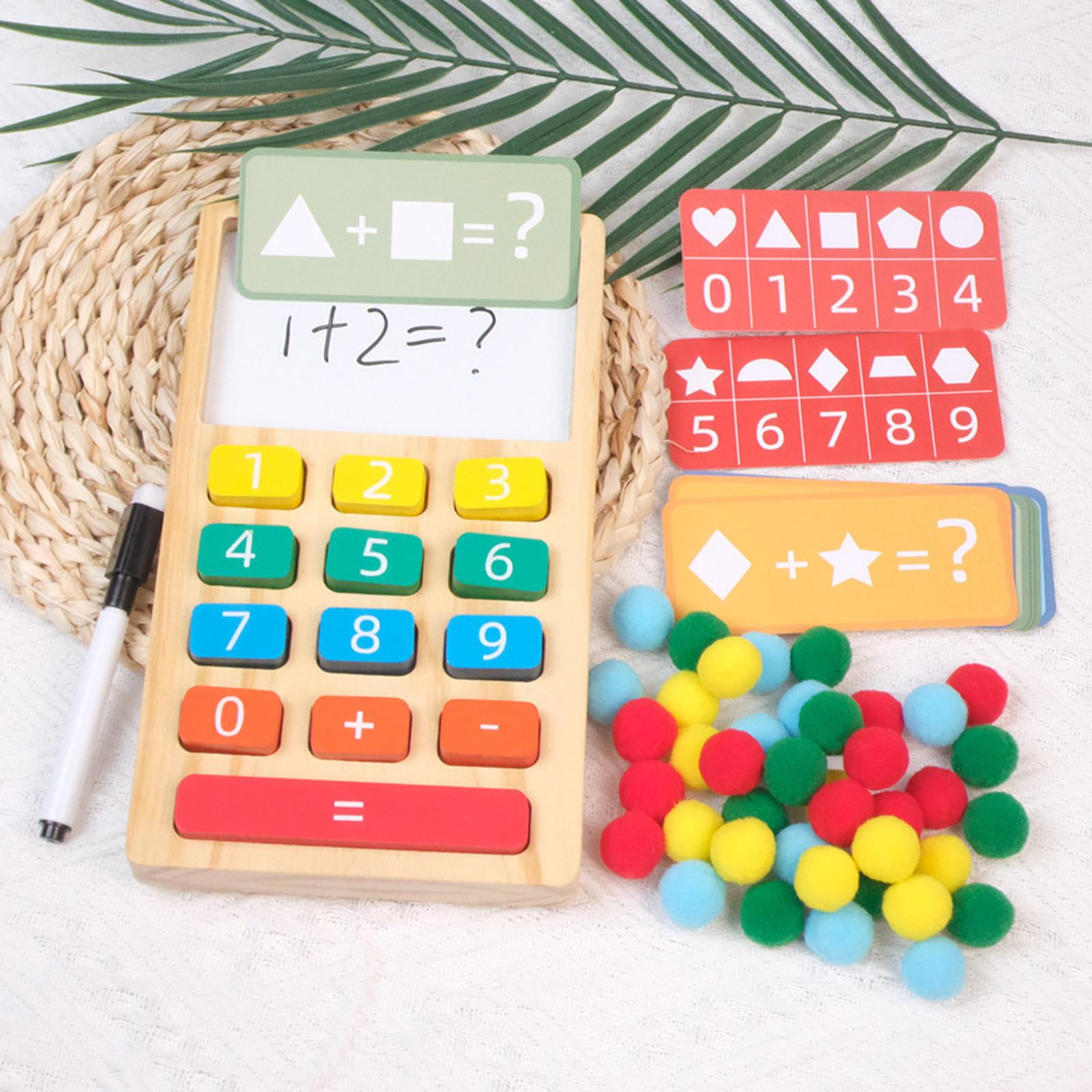 Wooden Calculator Addition Subtraction Kids Counting Number for ...