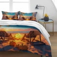 4 Piece Duvet Cover Set Cal king, Autumn Beach Campfire Pumpkin Soft ...