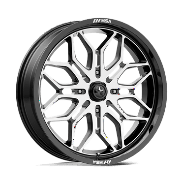 MSA Offroad Wheels Aluminum Rim M38 BRUTE 18X7in Gloss Black Machined ...