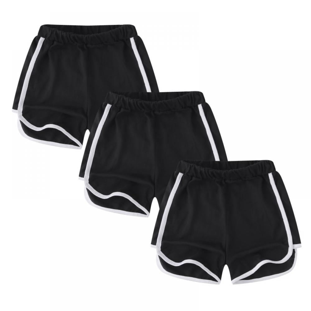 SILVERCELL 3 Packs Teen Girls Boys Running Shorts Gym Workout Yoga ...