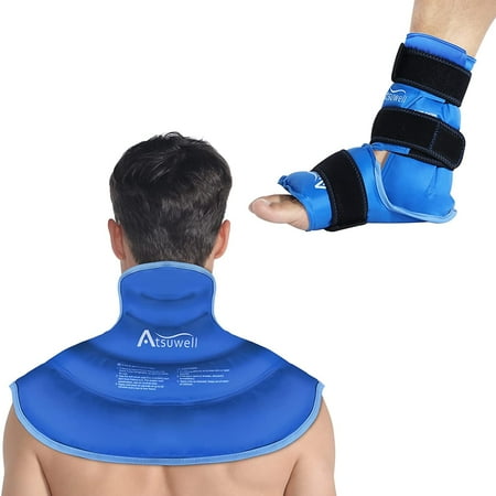 SUZH Ice Packs Combo for Neck Shoulders and Foot Ankle Injuries, Cold ...