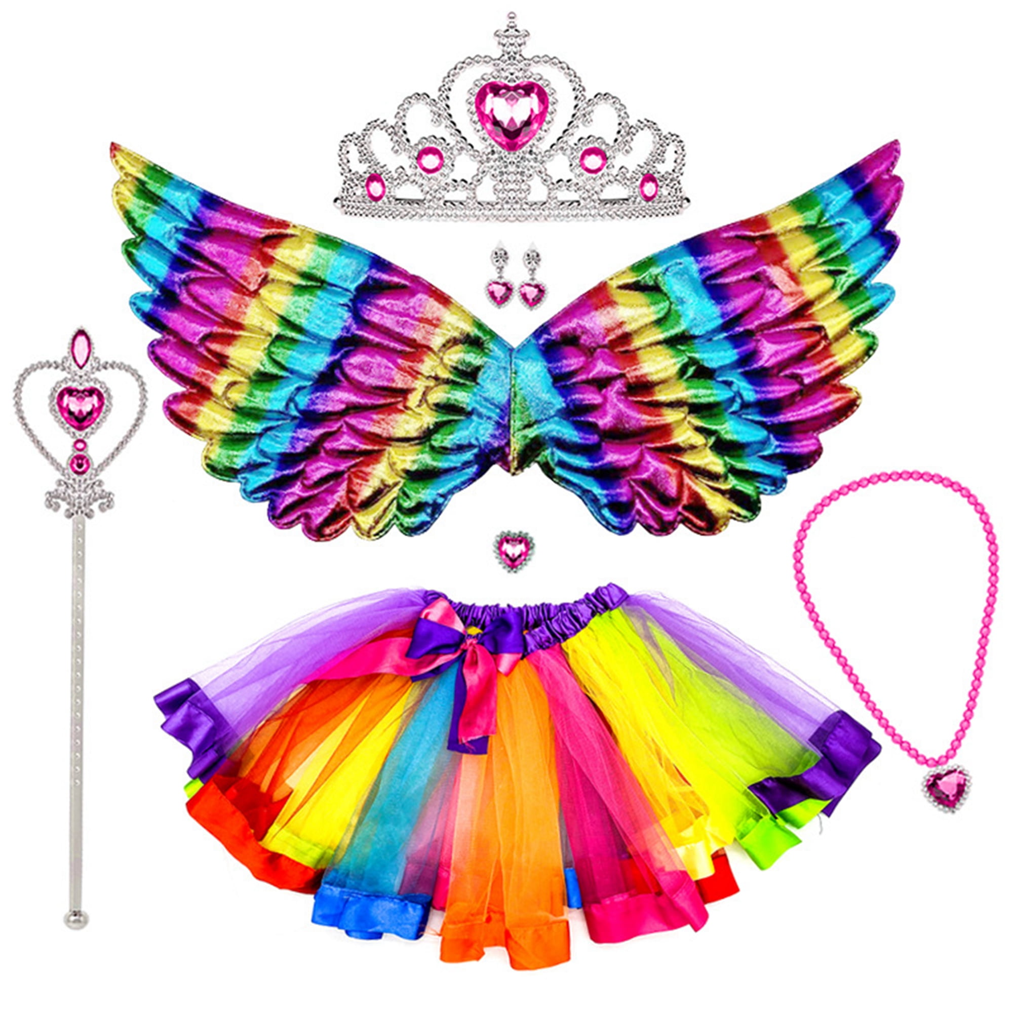 Biekopu Girls Angel Wings Kit, Butterfly/ Angel Shaped Wing, Fairy Wand ...