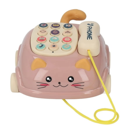Baby Telephone Pull Toy, 12 Buttons Multiple Sounds Baby Pull Car ...