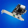 2X PCI-E Dual Port PS2 Expansion Adapter Card External PS2 Device ...