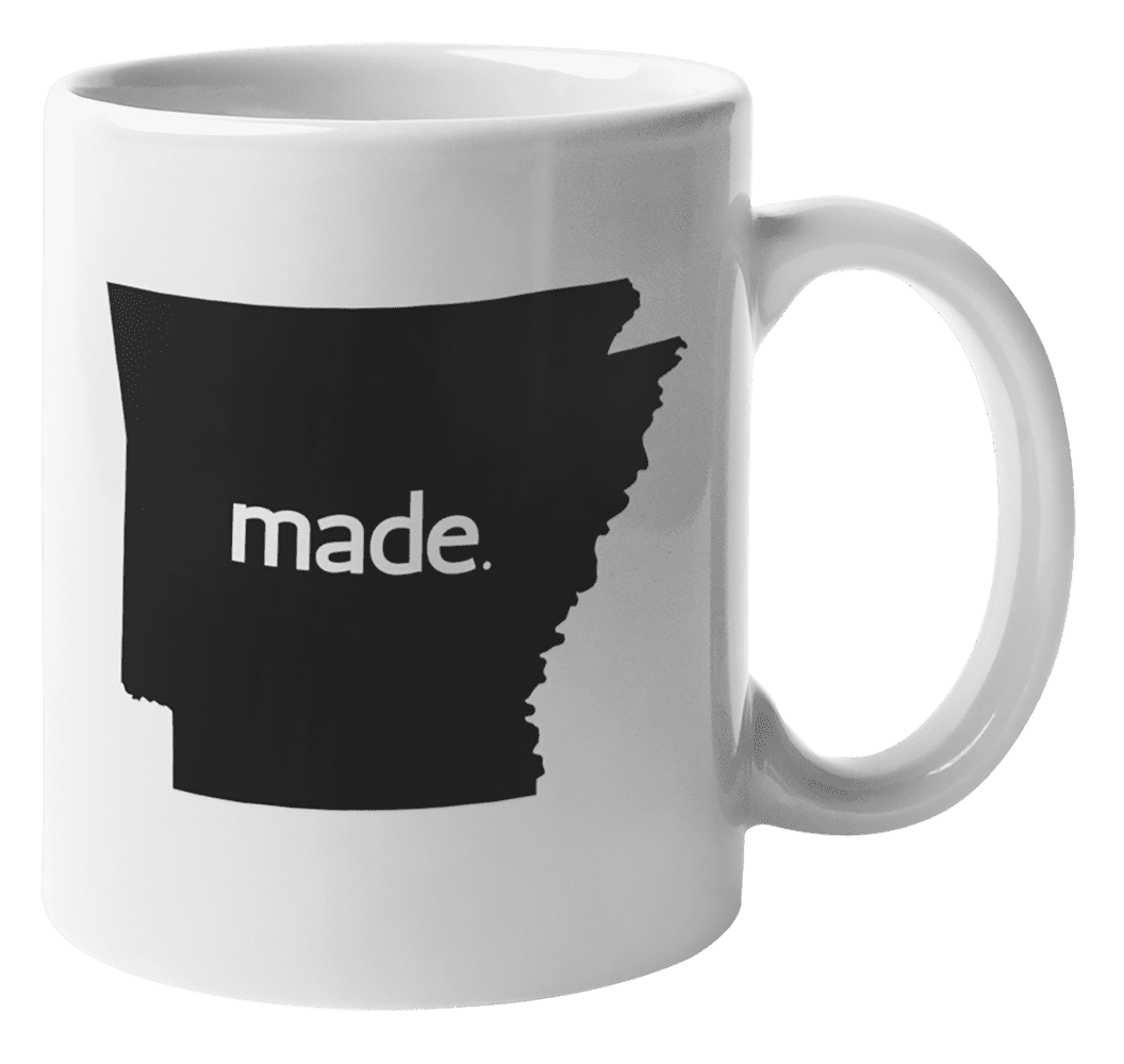 Arkansas Made & AR USA State Map Outline, US Citizen Coffee & Tea Mug ...
