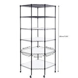 "WELLAND 6-Tier Wire Shelving Rack, Adjustable Shelf Corner Unit, Black ...