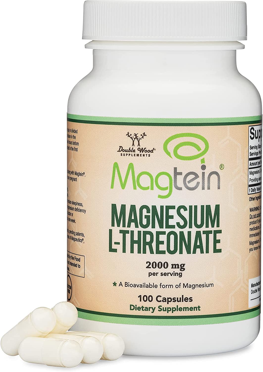Magnesium L-Threonate Capsules (Original Magtein Formula - Patented and ...