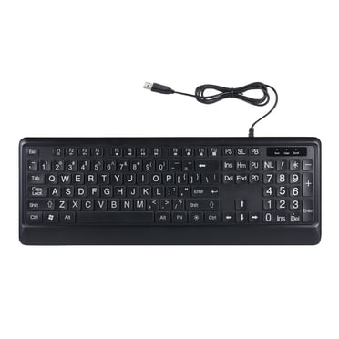 Ergoguys High Visibility Large Print Soft Touch Wired Keyboard ...