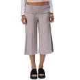 Dwellite Fold Over Capris for Women Low Rise Wide Leg Yoga Pants Summer ...