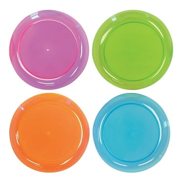 Plastic Neon Dinner Party Plates, Assorted Colors - Walmart.com