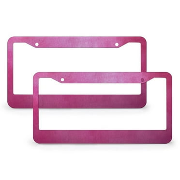 2pc Pink Cherry Blossom Pattern 2 Hole License Plate Frame, Aluminium ...