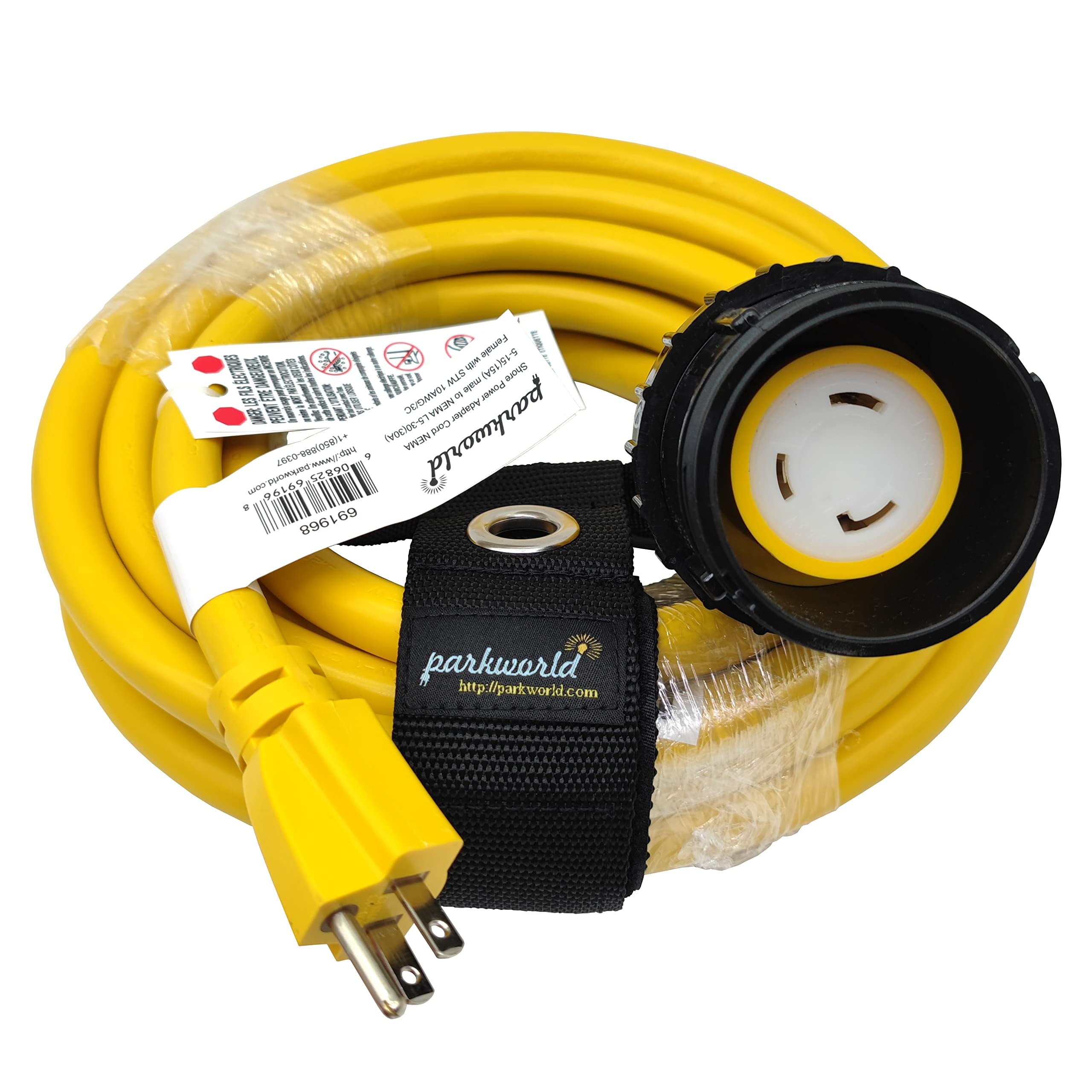 Parkworld 691968D Household Regular 15A Male 5-15P to L5-30R Locking RV ...