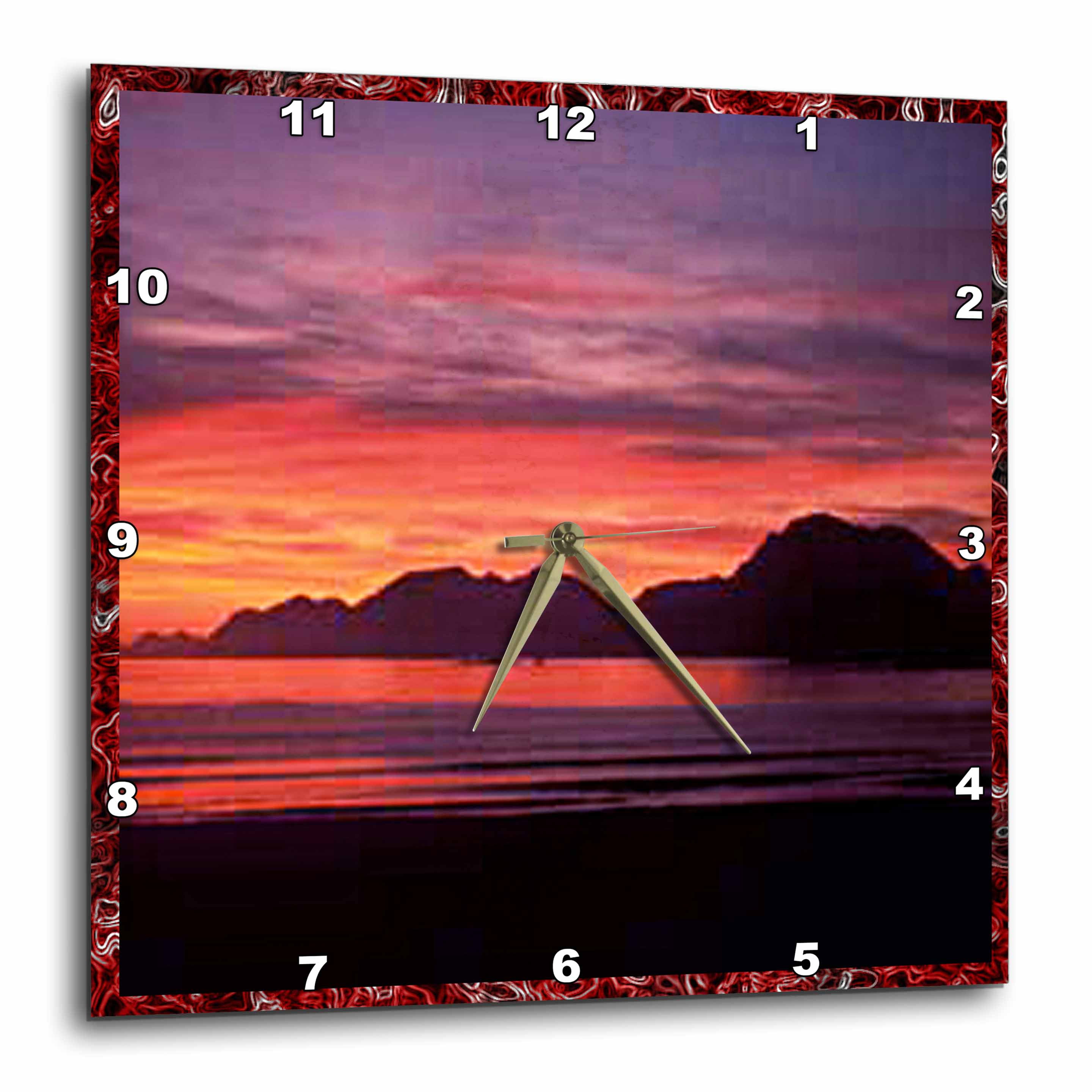 3dRose Sunset on Kuluk Beach - Wall Clock, 10 by 10-inch - Walmart.com