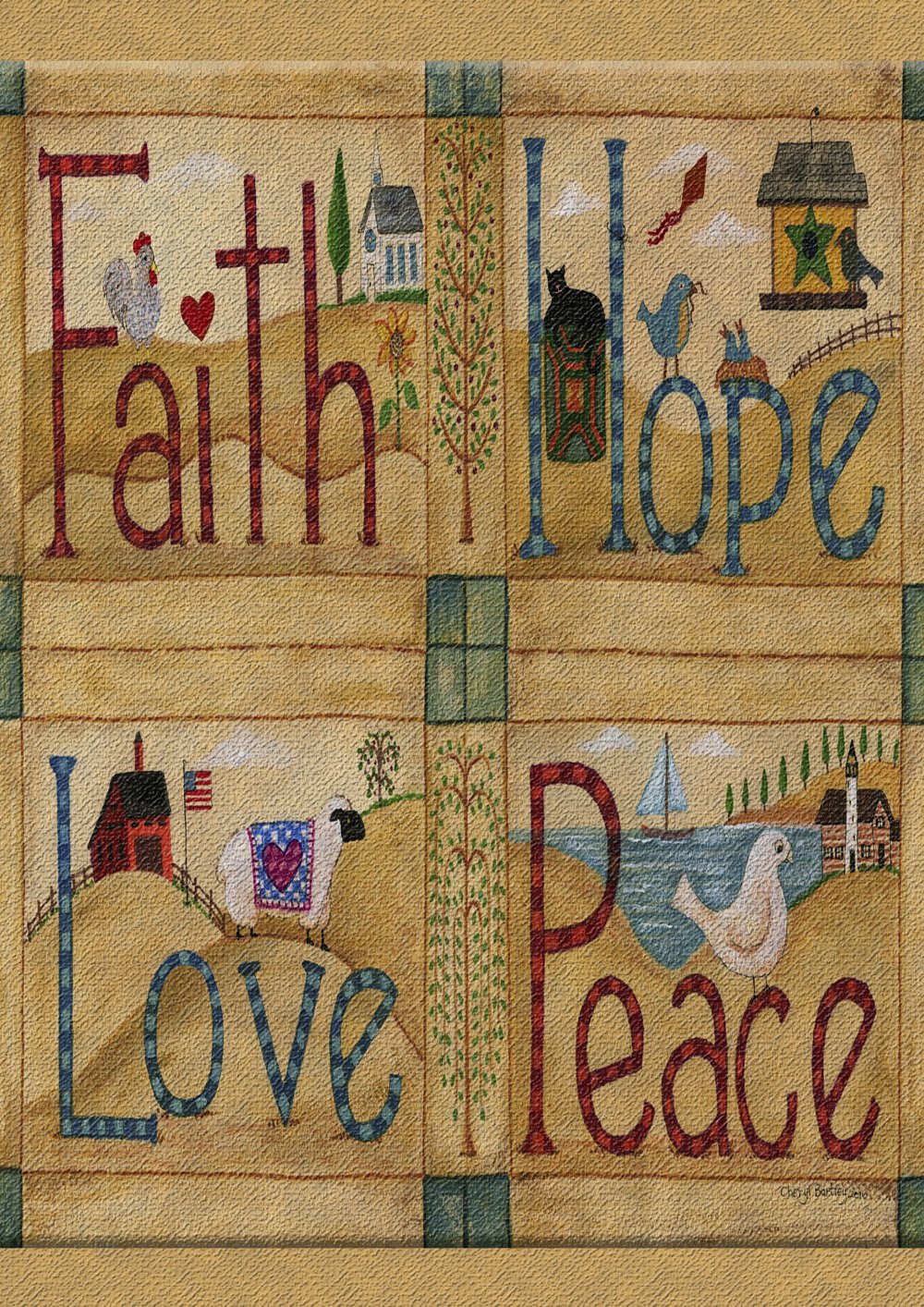 Toland Home Garden Faith Hope Love Peace Christian Flag Double Sided ...