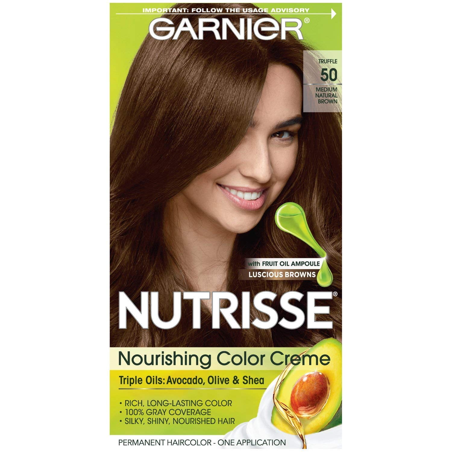 Haircolor Garnier Nutrisse 50 Truffle Medium Natural Brown | Walmart en ...