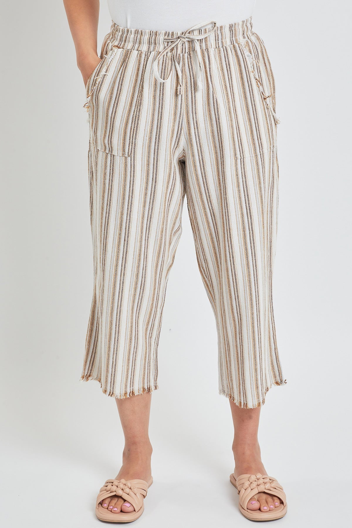 Royalty For Me Women's High Rise Elastic Drawstring Waist Straight Leg ...