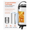 2 Gallon Insulated Beverage Dispenser, Stainless Steel Hot & Cold Drink ...