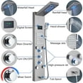 Shower Panel Tower LED Rainfall Waterfall Massage Shower System with Body Jet Brushed Nickel ...