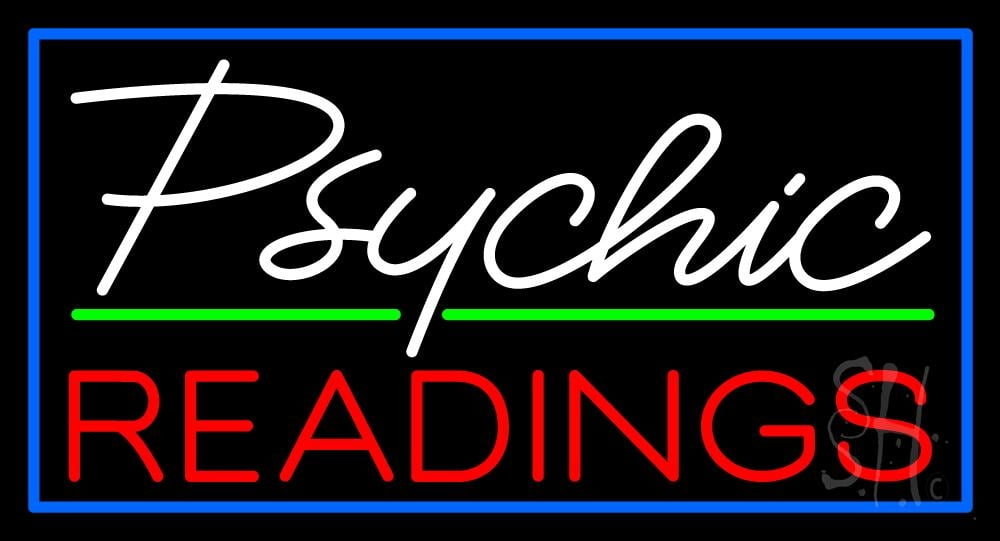White Psychic Red Readings With Border LED Neon Sign 13" Tall x 24 ...