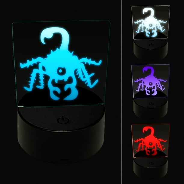 Creepy Scorpion Bug Creature LED Night Light Sign 3D Illusion Desk ...