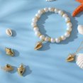 1 Box 5PCS Golden Conch Shell Charms 18K Gold Plated Brass Micro Pave ...