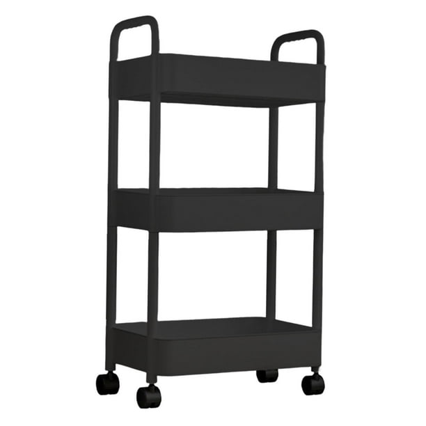 3 Tier Mobile Utility Cart for Utensils Storage Shelves Standing Corner ...