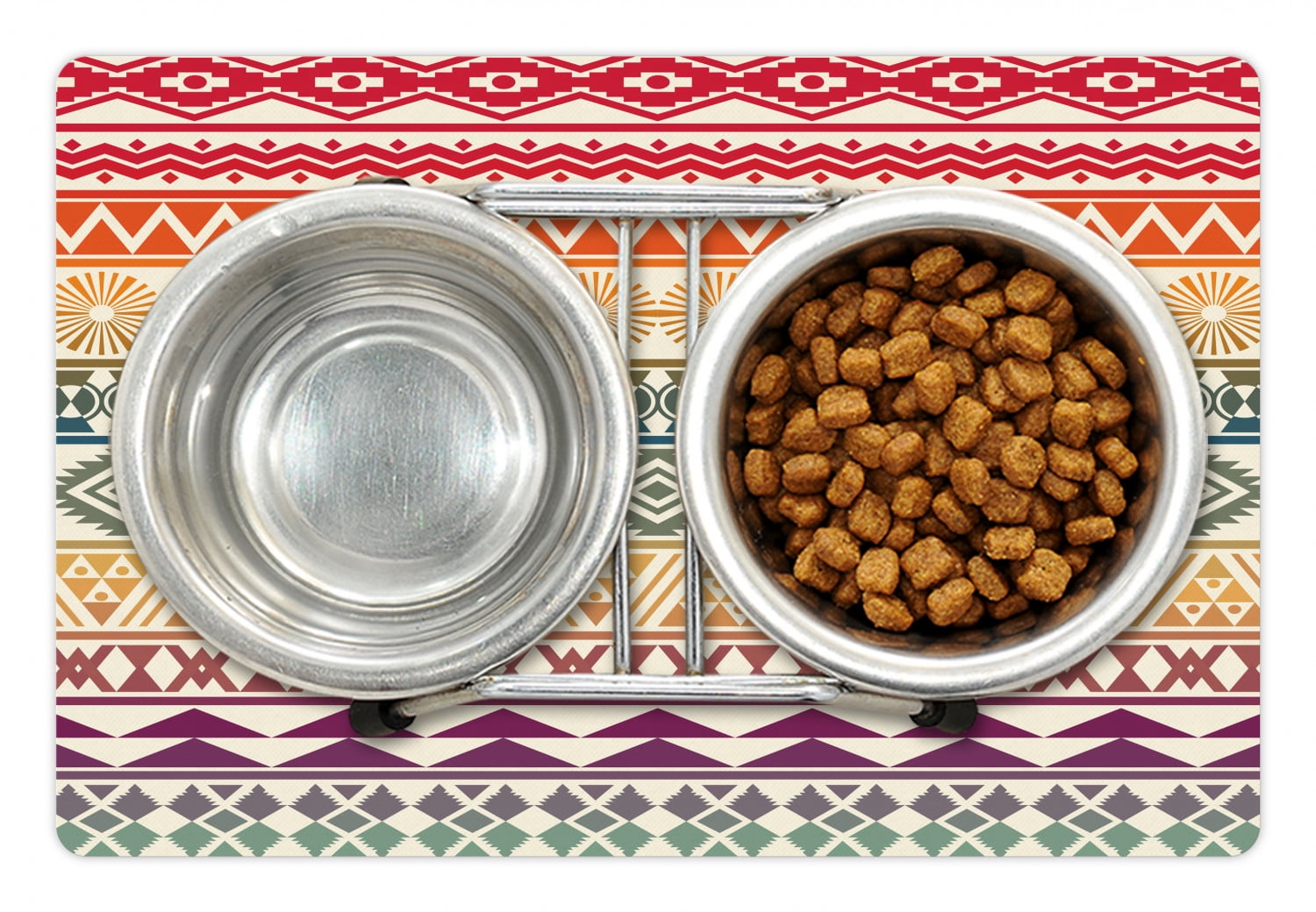 Aztec Pet Mat for Food and Water, Tribal Old Fashioned Mexican Trippy ...