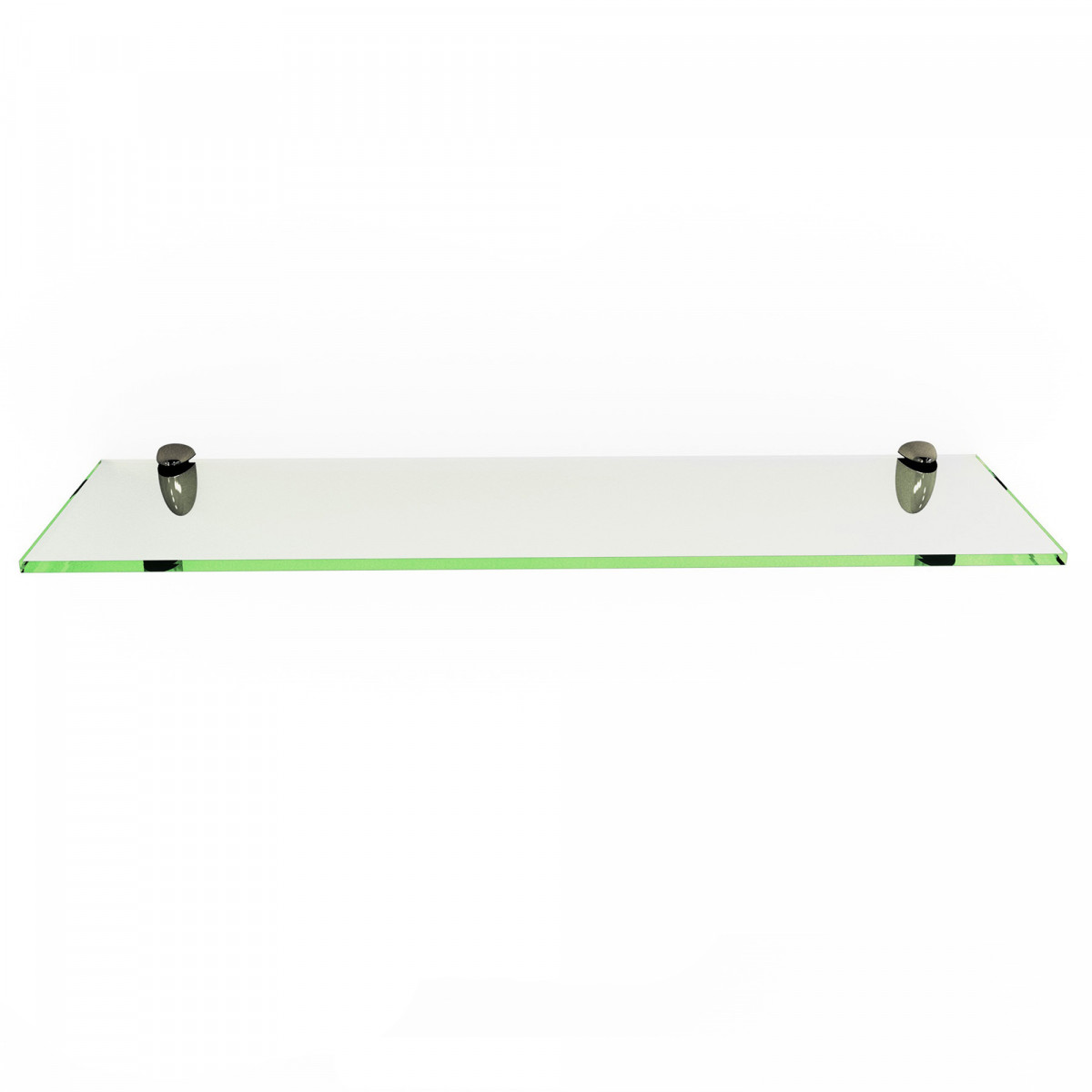 10" X 42" Rectangle Floating Clear Glass Shelf Kit with 2 Small Peacock ...