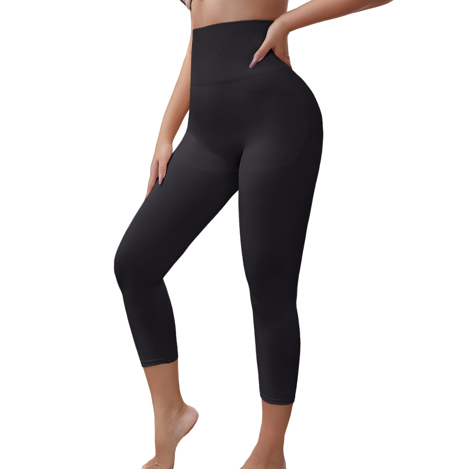 Suprenx Women's Tummy Control High Waisted Butt Lift Capri Shapewear ...