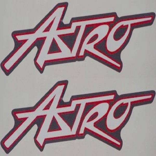 Astro Boat Brand Decal | 13 3/4 x 3 1/2 Inch White Red Black (Pair ...