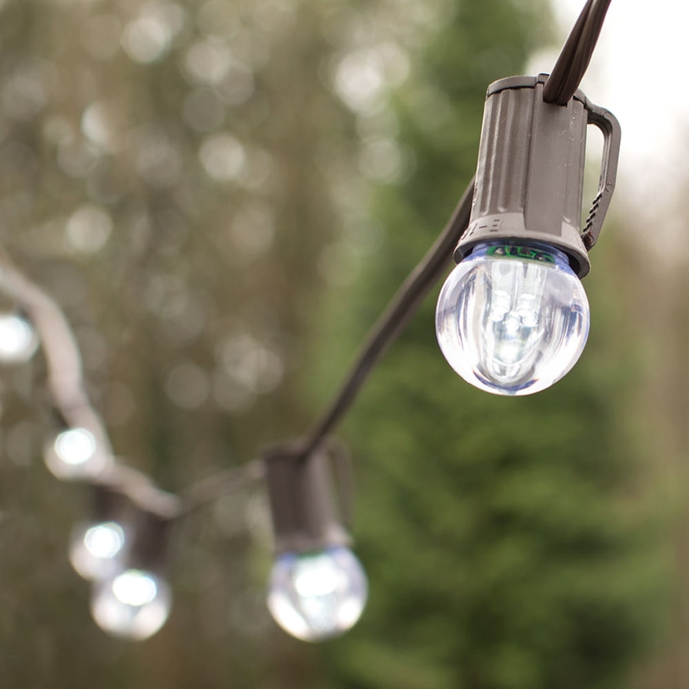 Outdoor String Lights LED Globe String Lights G30 Bulb 50 Ft Brown C9 ...