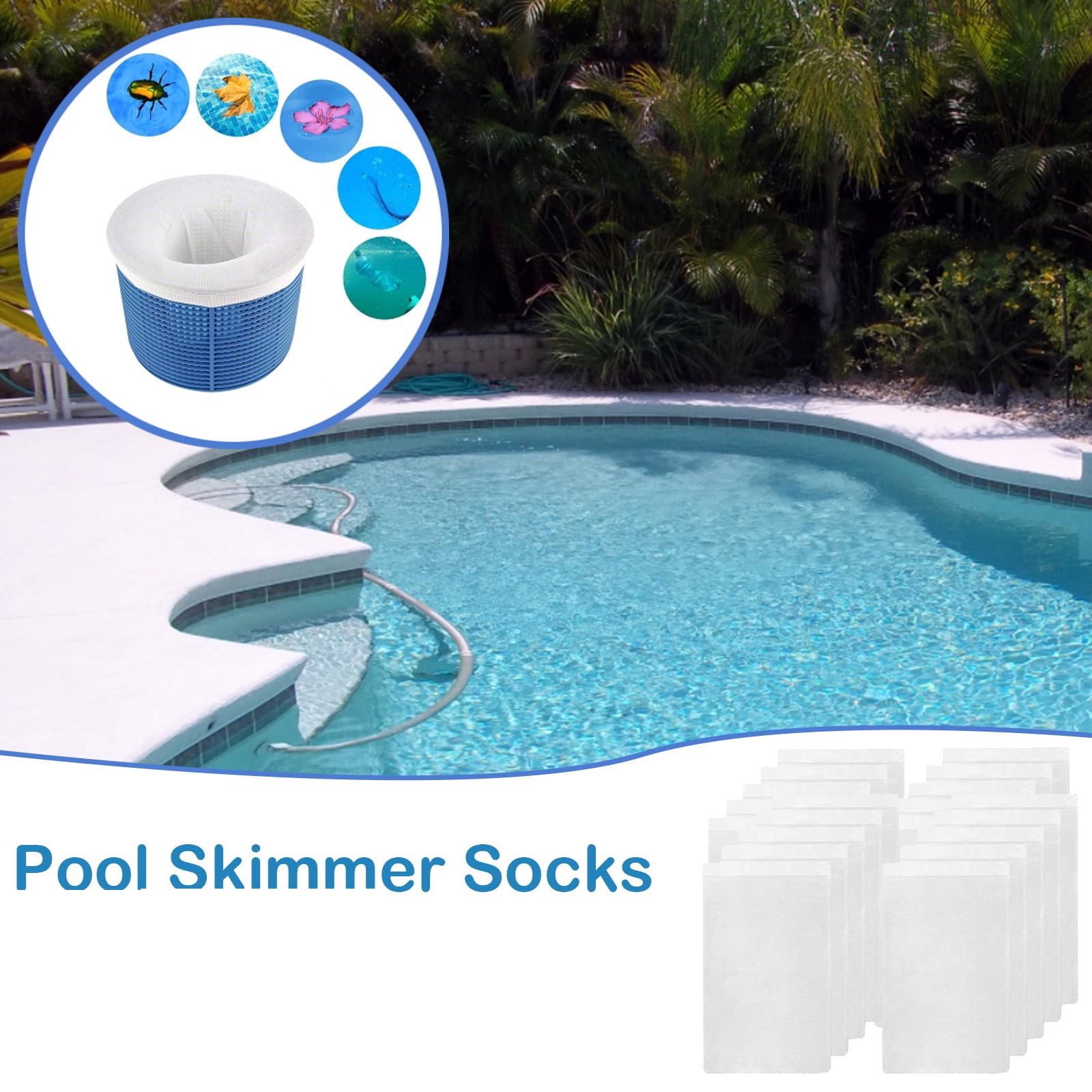 Dvkptbk Skimmer Socks Pool Skimmer  Pool Filter Basket  Reusable Mesh Sock Filter Swimming 6.3×5.91×1.57