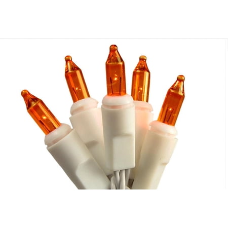 Set of 20 Battery Operated Orange Mini Christmas Lights - White Wire ...