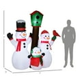 HOMCOM 7ft Merry XMAS Decorations: Inflatable Snowman Family with ...
