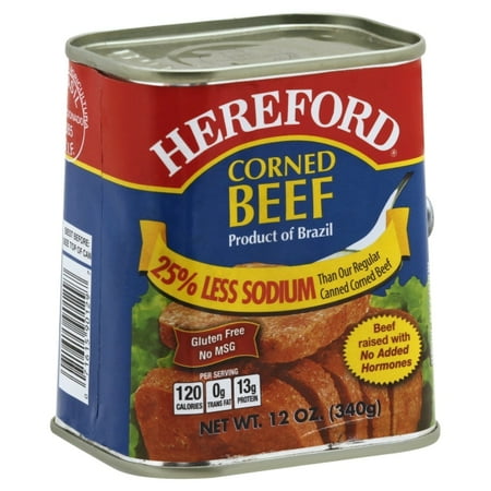 Hereford Corned Beef, 25% Less Lodium, 12 oz Can – Walmart Inventory ...