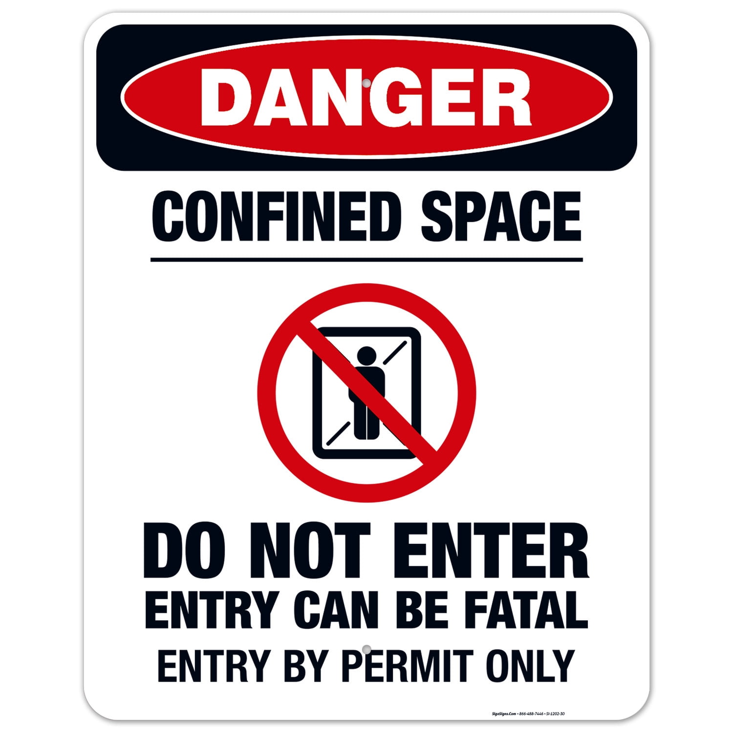 Confined Space Do Not Enter Entry Can Be Fatal Entry By Permit Sign