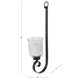 DecMode Black Metal Scroll Handmade Pillar Wall Sconce - Walmart.com