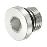 Uxcell 3/8-24UNF Internal Hex Head Pipe Fitting Plug, Male Thread 45# Steel Socket Plug with ...